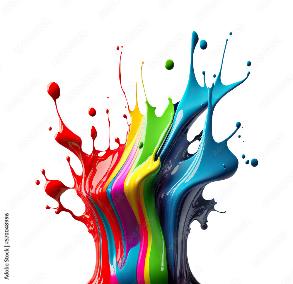 Rainbow paint splash. Colorful isolated design element on the ...