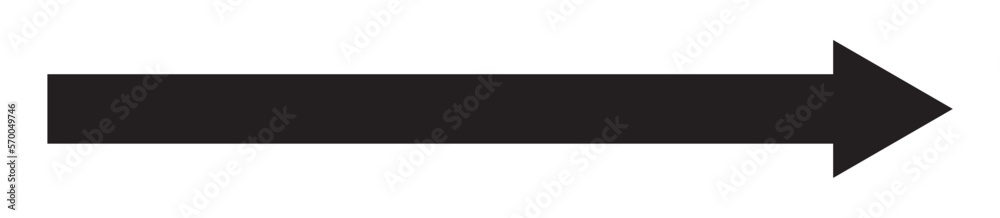 Long arrow vector icon. Black horizontal double arrow. Vector icon ...