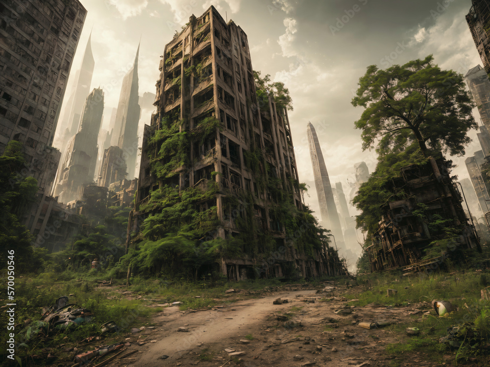 The last people have left this destroyed city. Now nature is taking ...