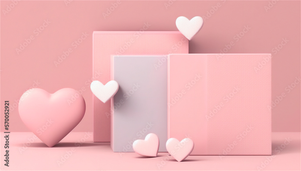Beautiful horizontal banner with pastel pink tones paper texture ...