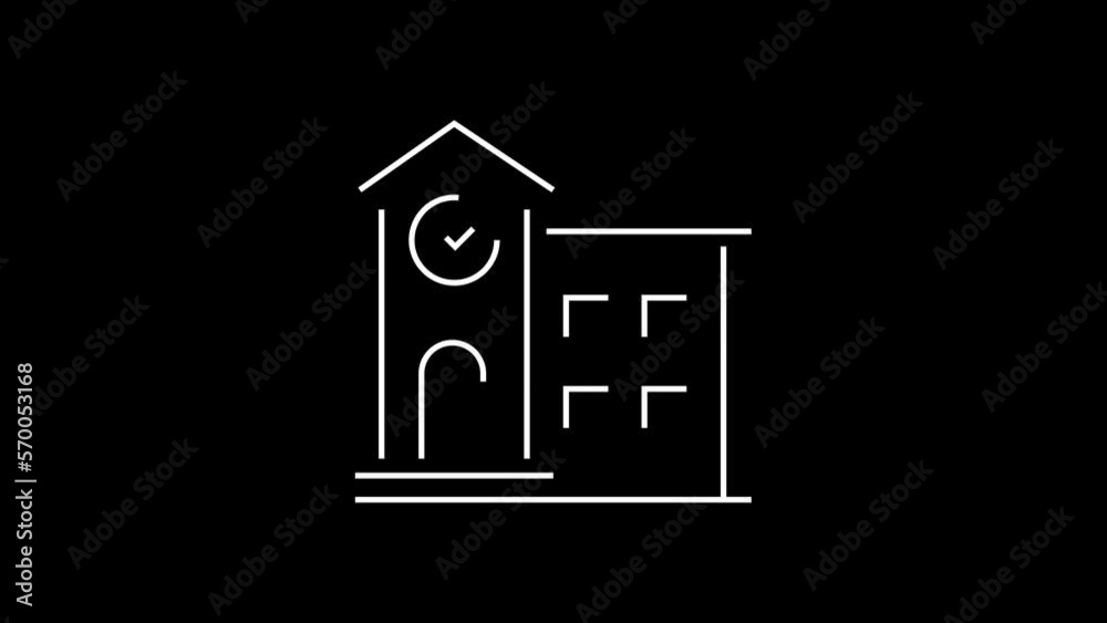 Cool linear minimalistic town hall icon animation. town hall icon. loop ...