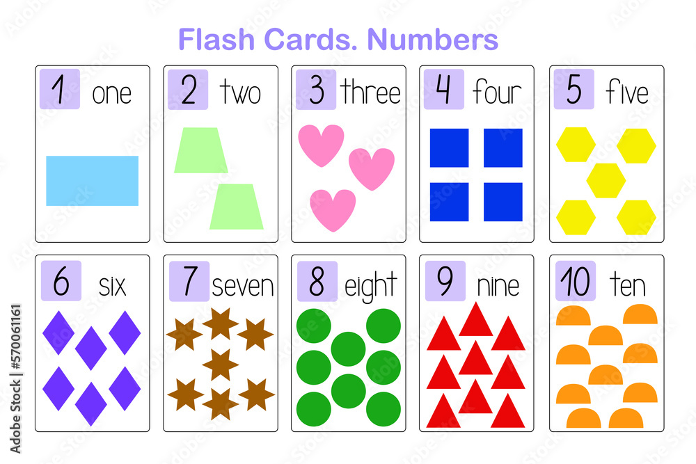 Geometry shapes cute colorful mathematic symbols number learning ...