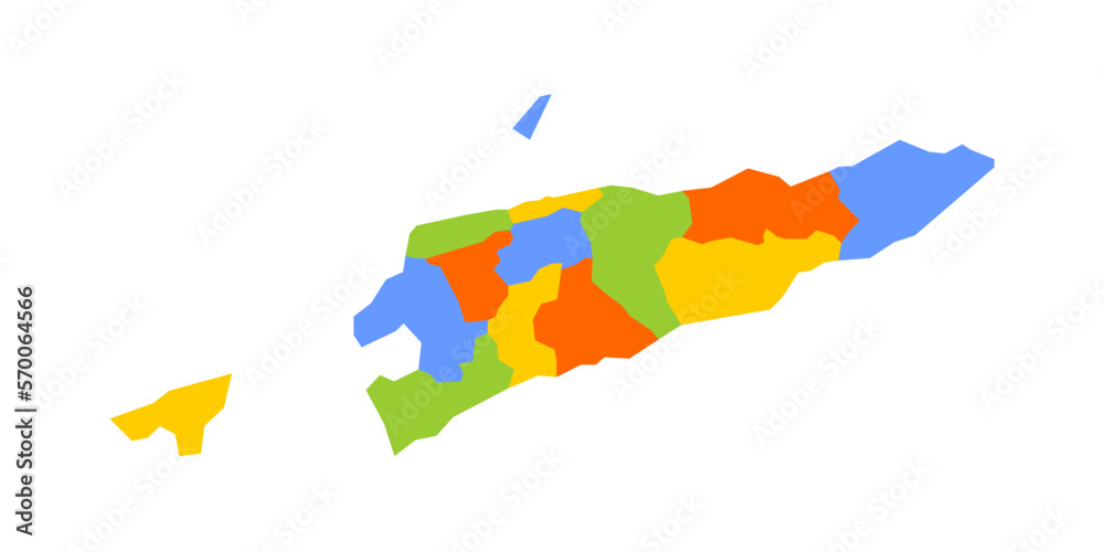 East Timor political map of administrative divisions - municipalities ...