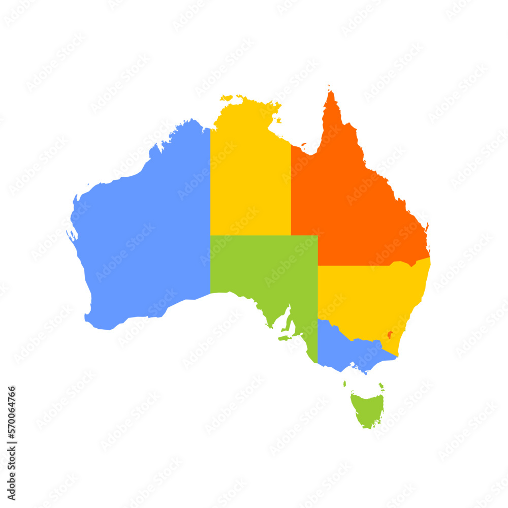 Australia political map of administrative divisions - states and ...
