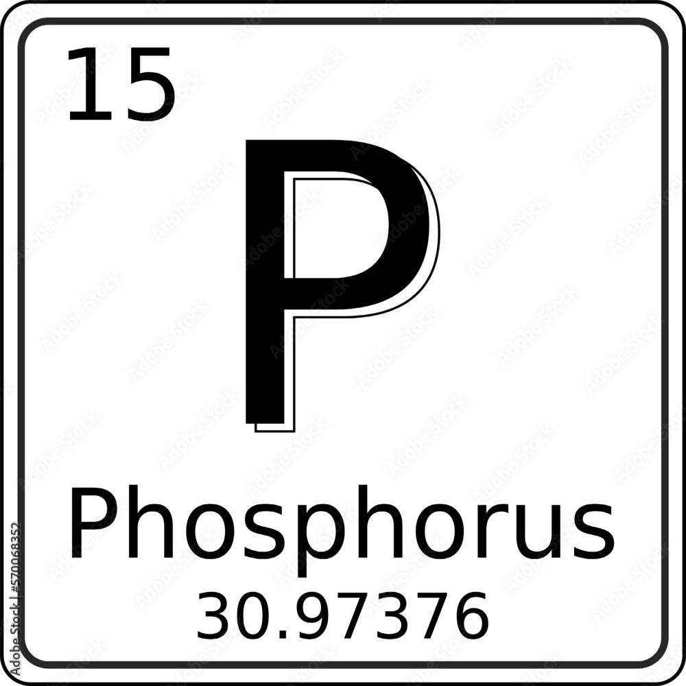 Black and white vector graphic of the symbol of the Phosphorus (P ...