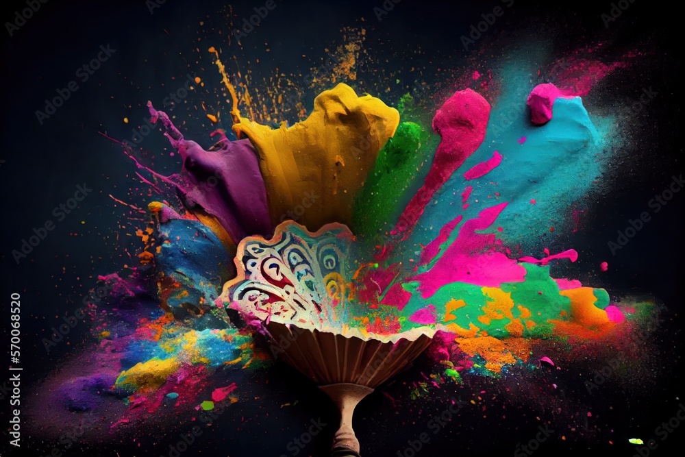 Colored powder abstract explosion. Colorful explode. Holi Gulal color ...