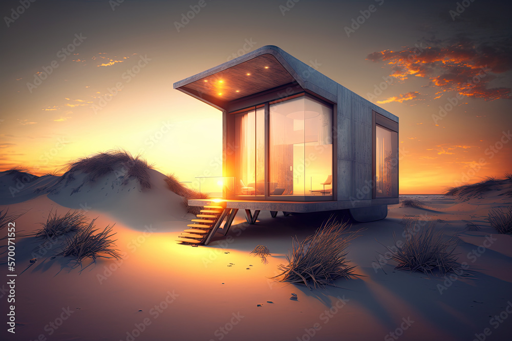 Small Luxury Modern Beach House Beach House Generative Ai Modern