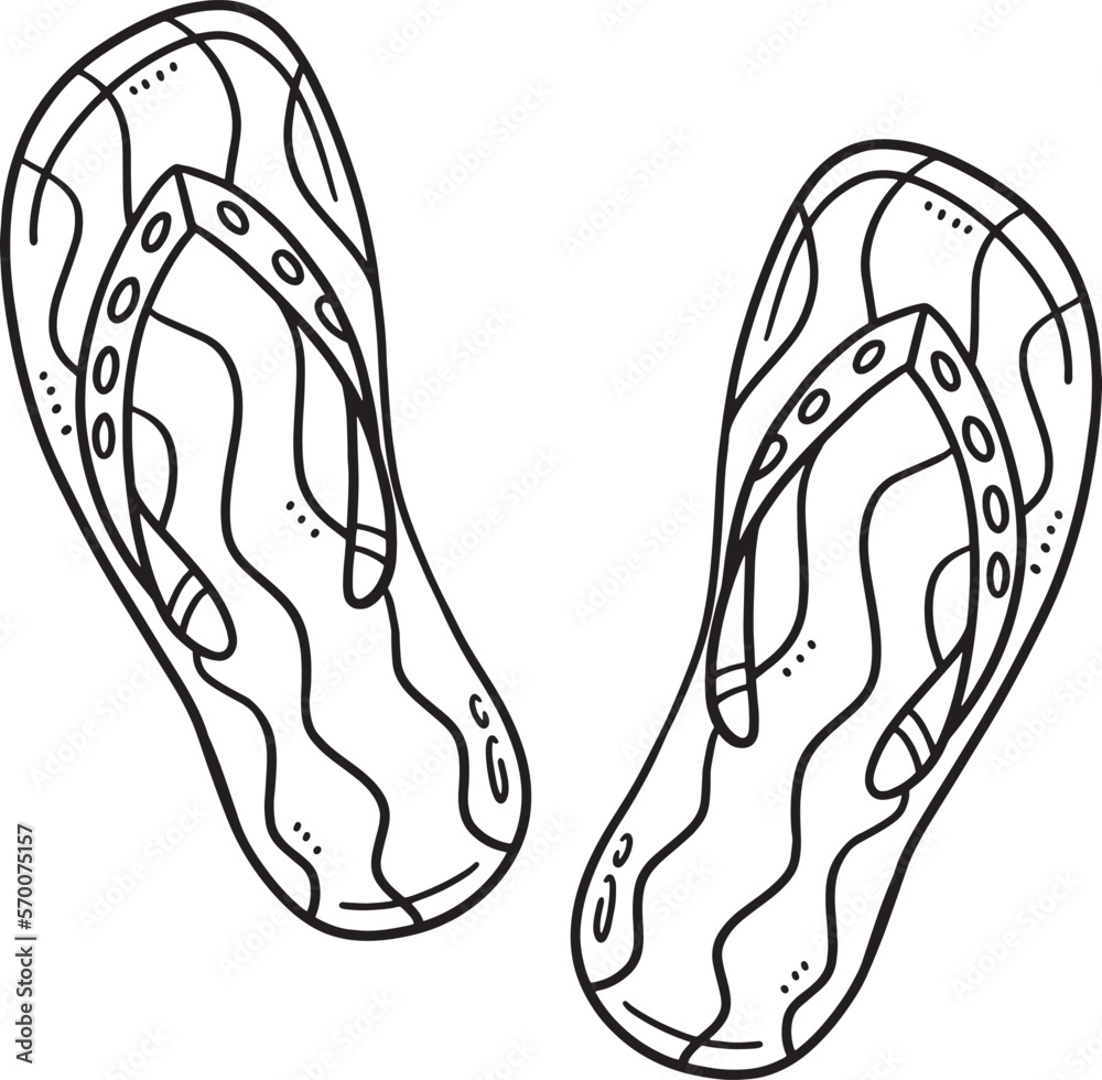 Slipper Isolated Coloring Page for Kids Stock Vector | Adobe Stock