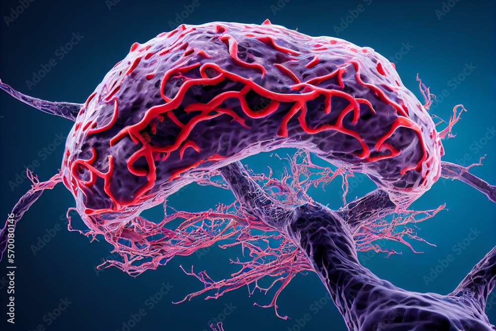 Demyelination of neuron, the damage of the neuron myelin sheath seen in ...