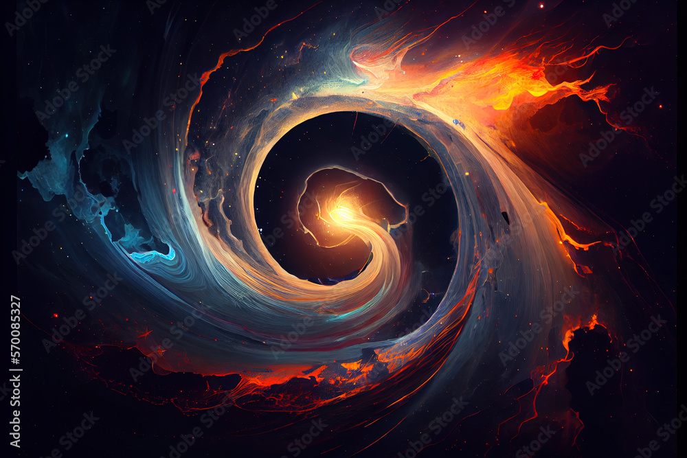 fantasy surreal art of of a vortex leading to a black hole, premium ...