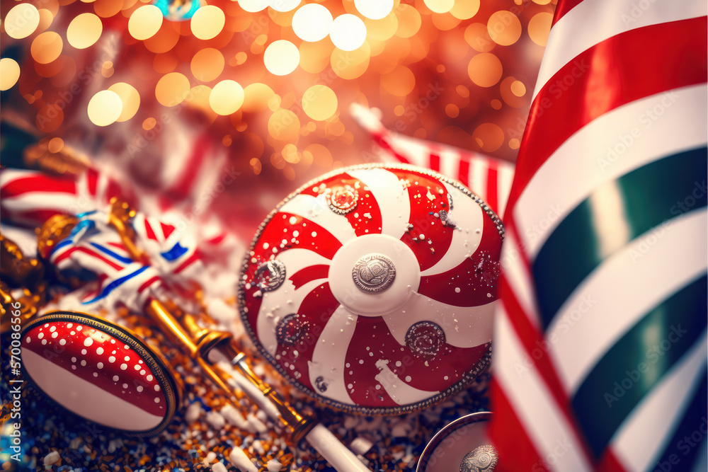 Flag, symbol, mascot, props and ornaments of the Brazilian Carnival ...