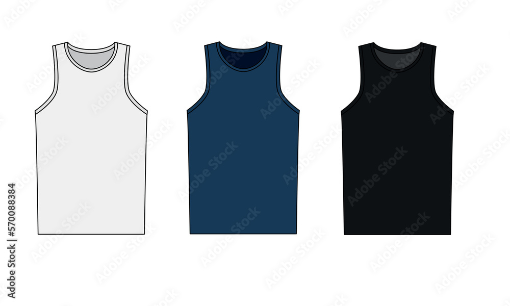 Vector illustration of a sports jersey. Sleeveless T-shirt template ...