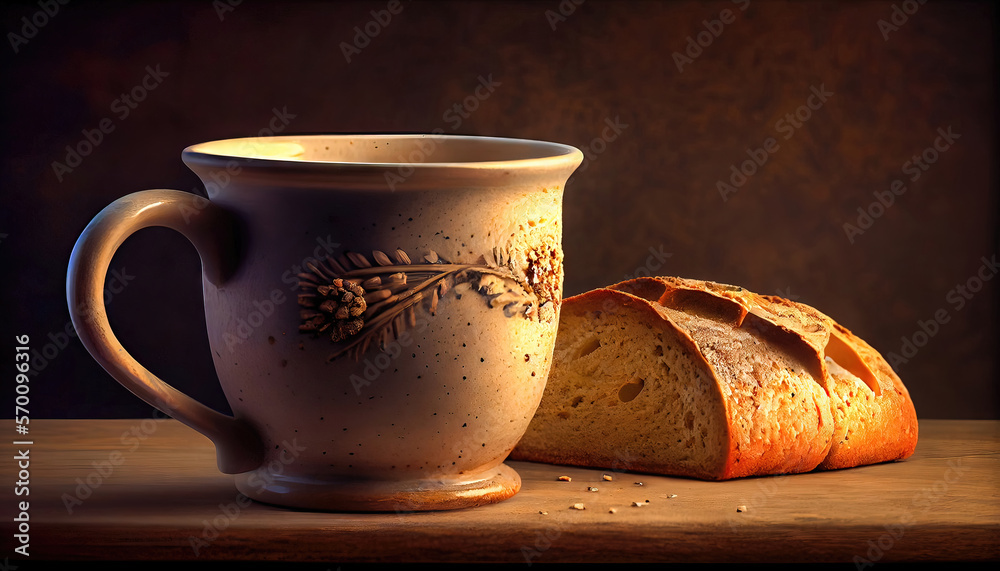 Cup and bread - Catholic communion based on Jewish Passover seder with ...