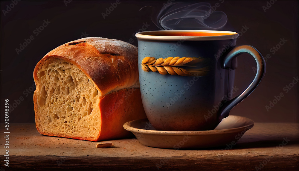 Cup and bread - Catholic communion based on Jewish Passover seder with ...