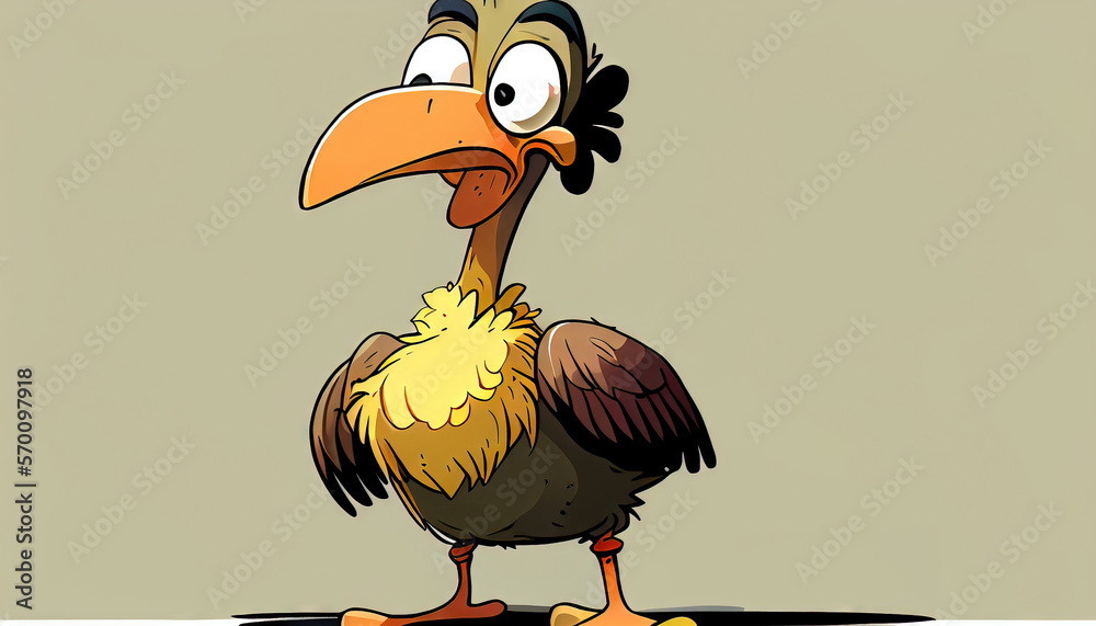 Dopey and goofy dodo bird, extinct bird with a modern look recreated by ...