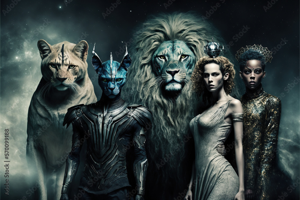 Feline Lion Headed Extra Terrestrial Alien Beings from Lyra created ...