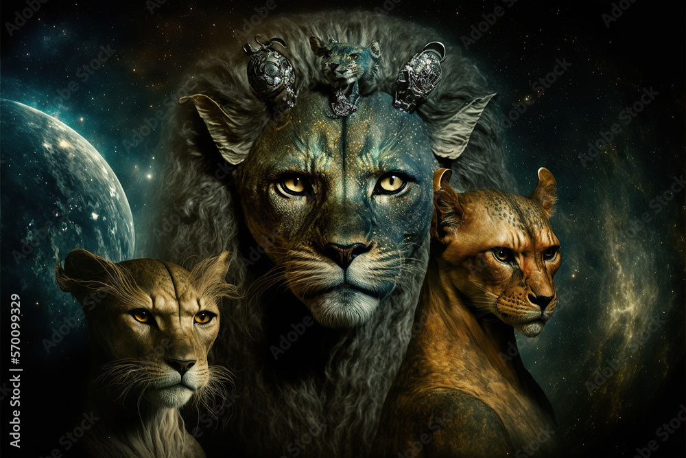 Feline Lion Headed Extra Terrestrial Alien Beings from Lyra created ...