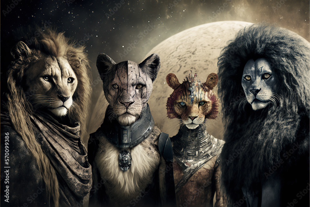 Feline Lion Headed Extra Terrestrial Alien Beings from Lyra created ...