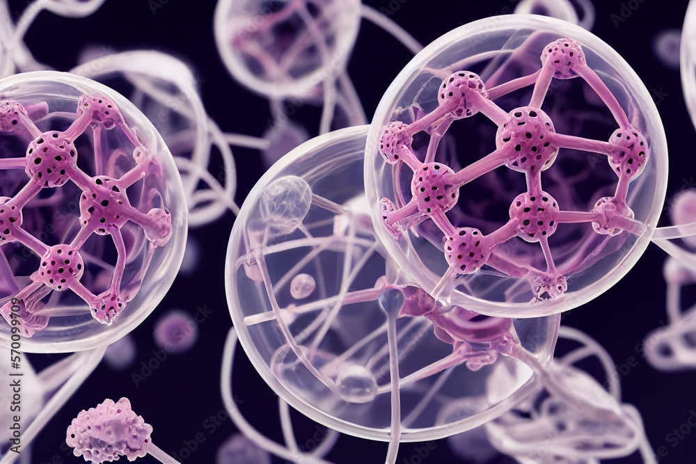 molecular structure of cell and complex microbiological process of cell ...