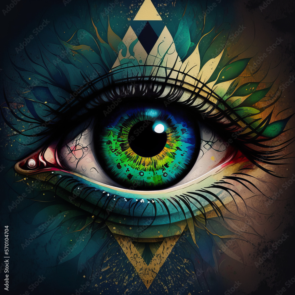 All Seeing Eye, Illuminati conspiracy theory illustration in triangle ...