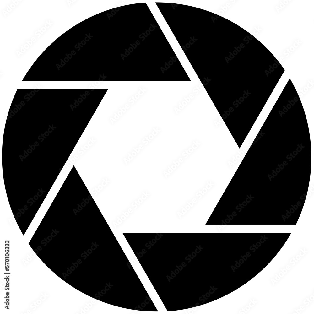 Clean & simple aperture illustration, line art, clipart, icon, object ...