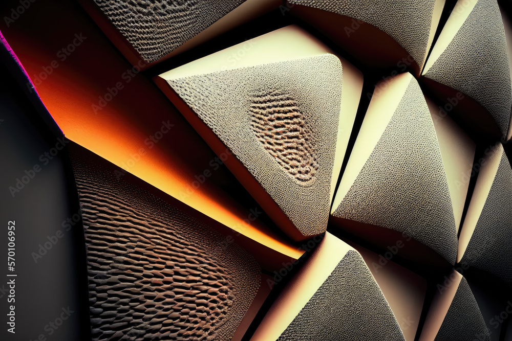 Abstract 3d surface with triangle pyramid like concrete geometric ...