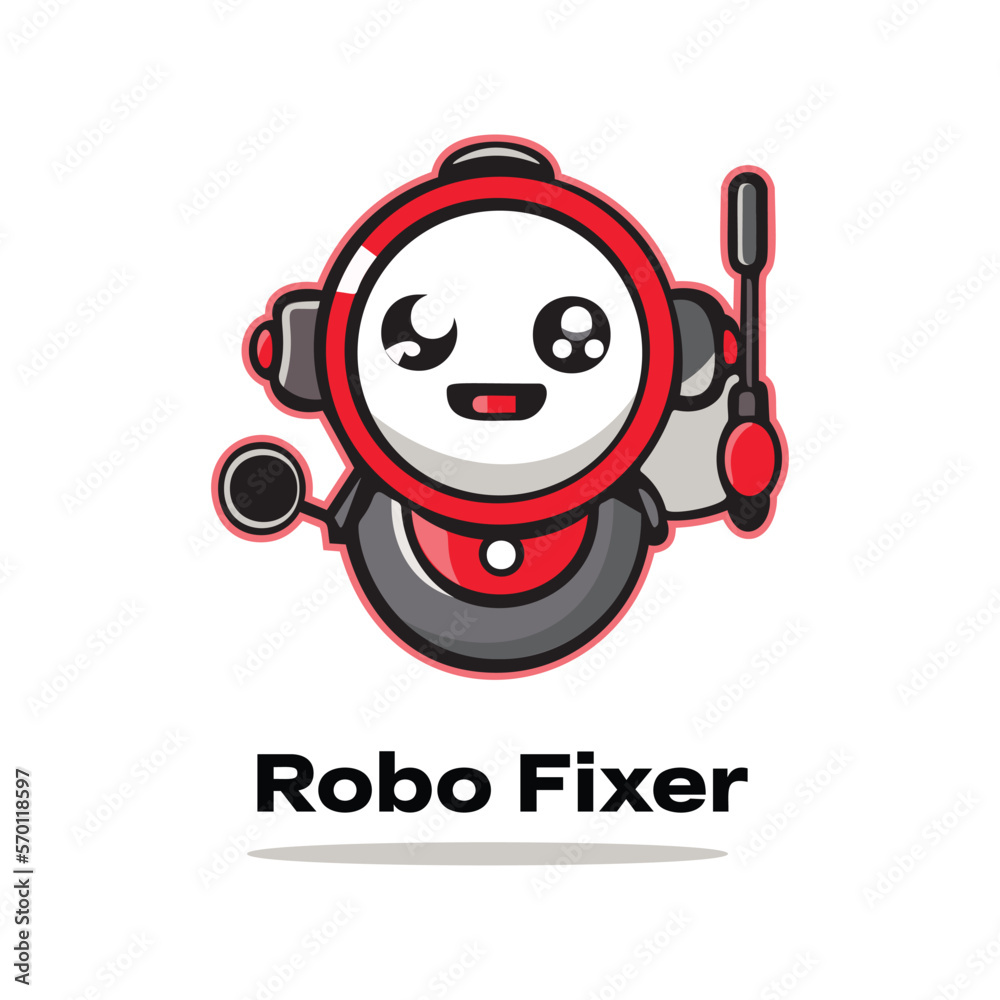 Robo Fixer mascot logo for helping assistant robots. Premium Vector ...