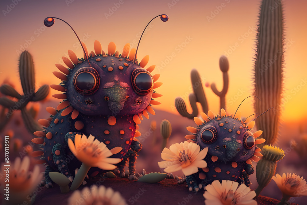 The cutest most adorable little alien bug critter beetle during sunrise ...