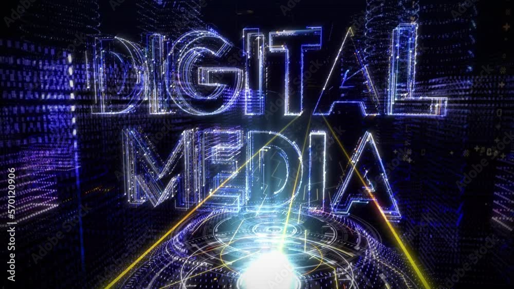Hologram Activation. Digital Media appears in Big 3D Animated Letters ...