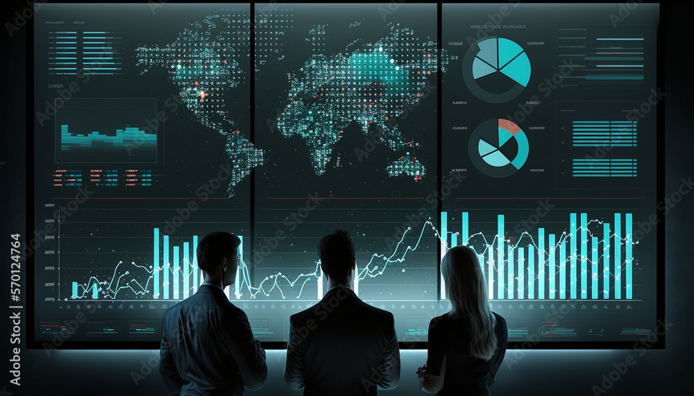 Group of analyst illustration analyzing data and creating insight ...