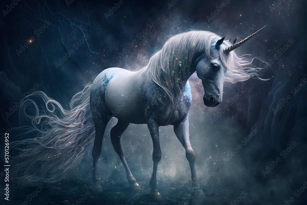 Unicorn created using AI Generative Technology Stock Illustration ...