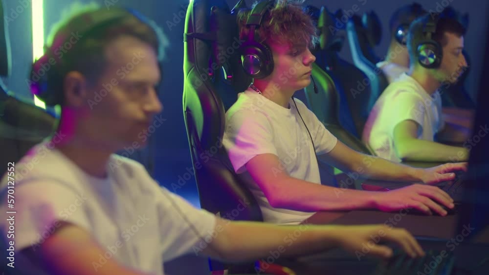 Young Player Boys Lose Gaming Club Competition Round. Gaming ...