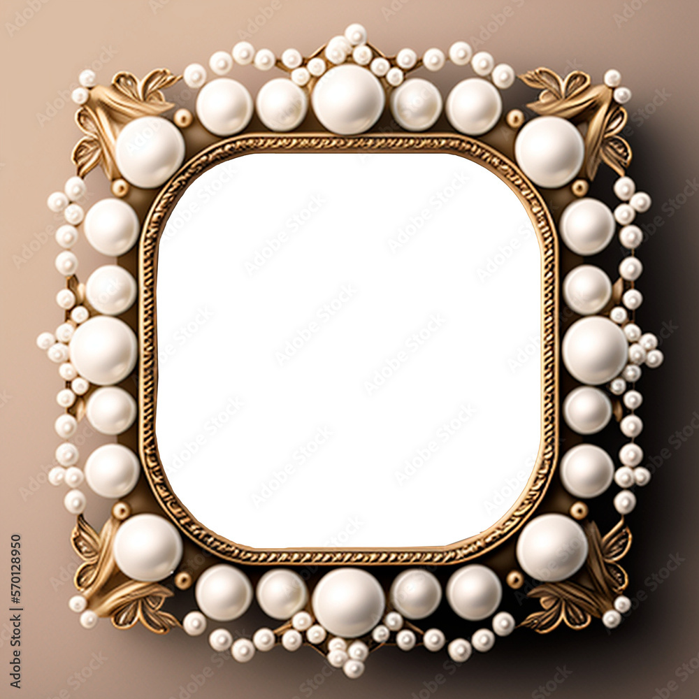 pearl photo frame transparent background inside Stock Illustration ...