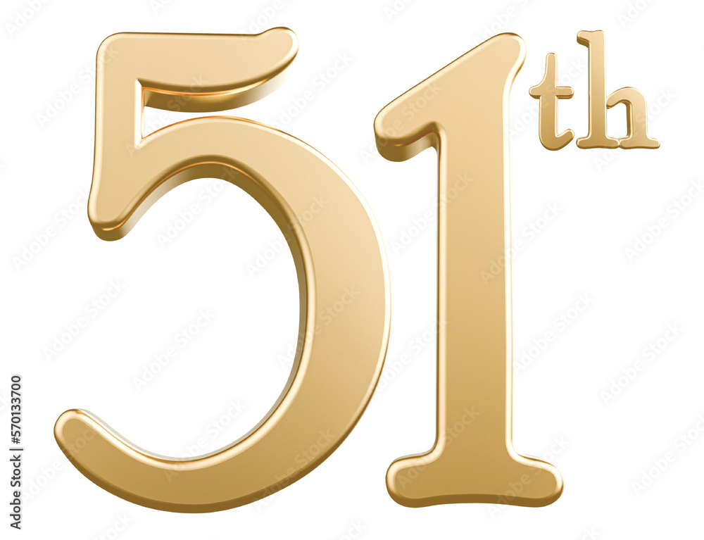 Happy Anniversary 51th year 3d gold number with Generative AI Stock Illustration | Adobe Stock