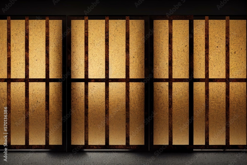 Realistic Jail bars rusty, prison background iron interior. Brown cells ...