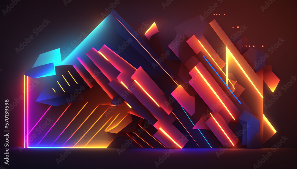 Atmospheric Abstract Neon Background and Wallpaper. Dark Background and ...