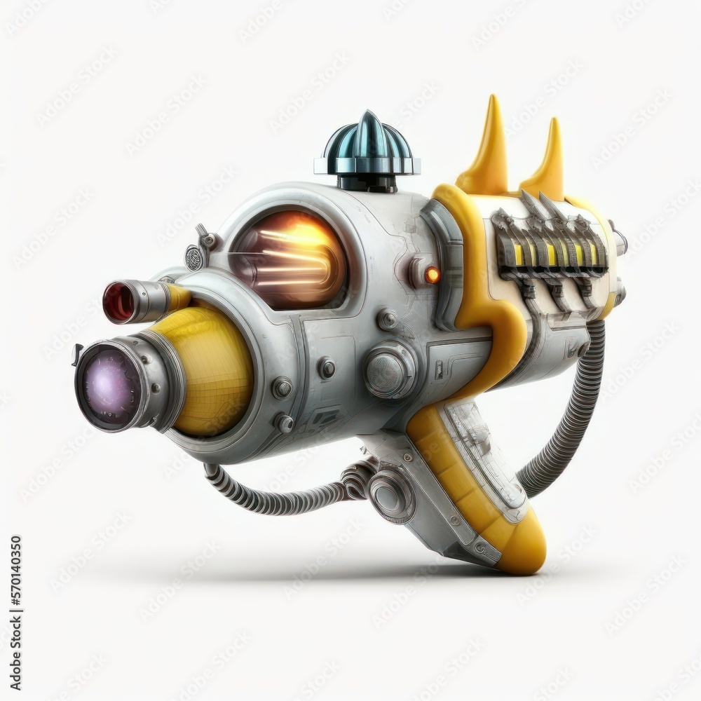 Detailed illustration of a futuristic alien technology ray gun laser ...