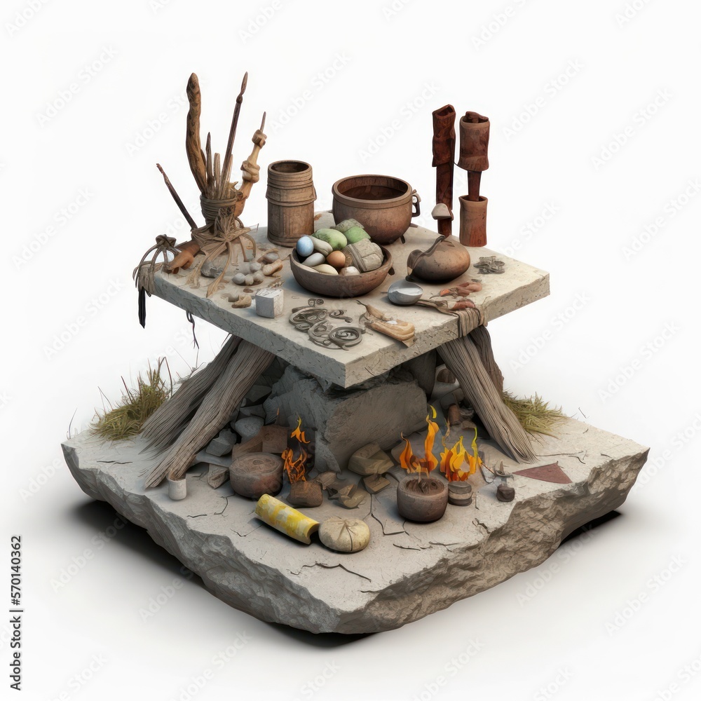 Sacrificial altar used by a primitive tribe remote ancient civilization ...