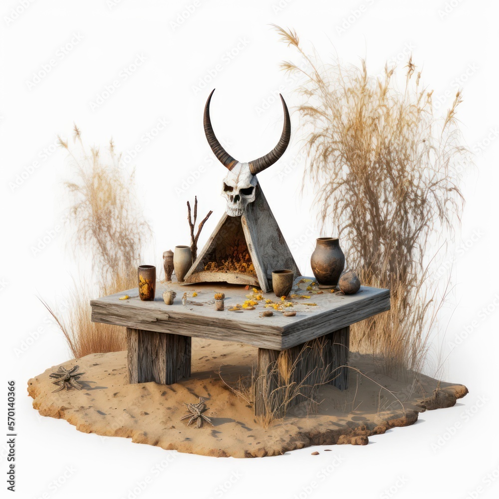 Sacrificial altar used by a primitive tribe remote ancient civilization ...