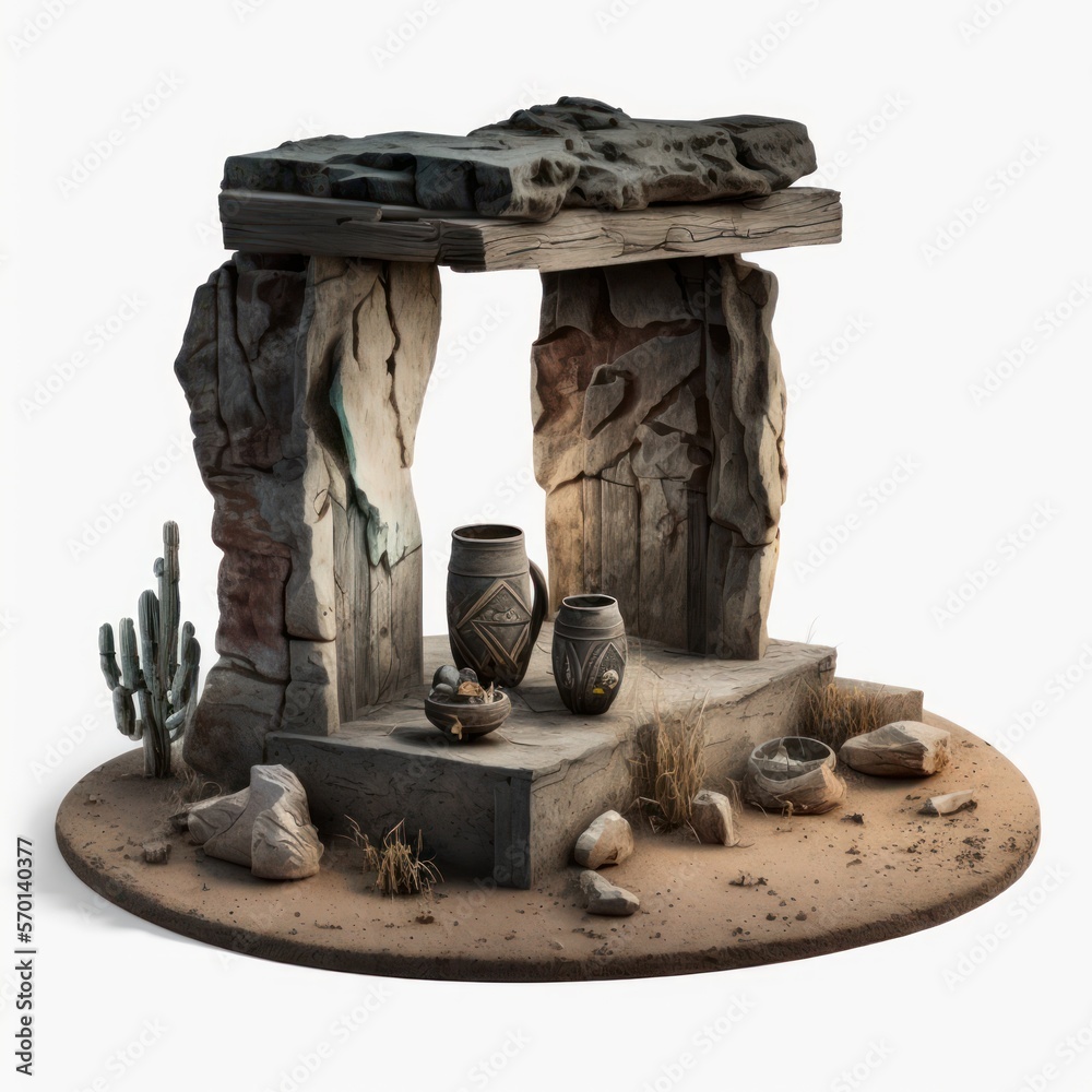 Sacrificial altar used by a primitive tribe remote ancient civilization ...