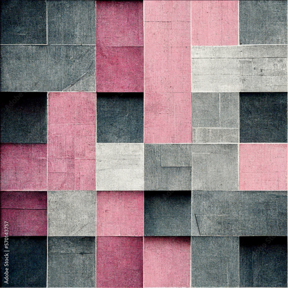 Simetric seamless square lines pattern, continuous pink and gray ...