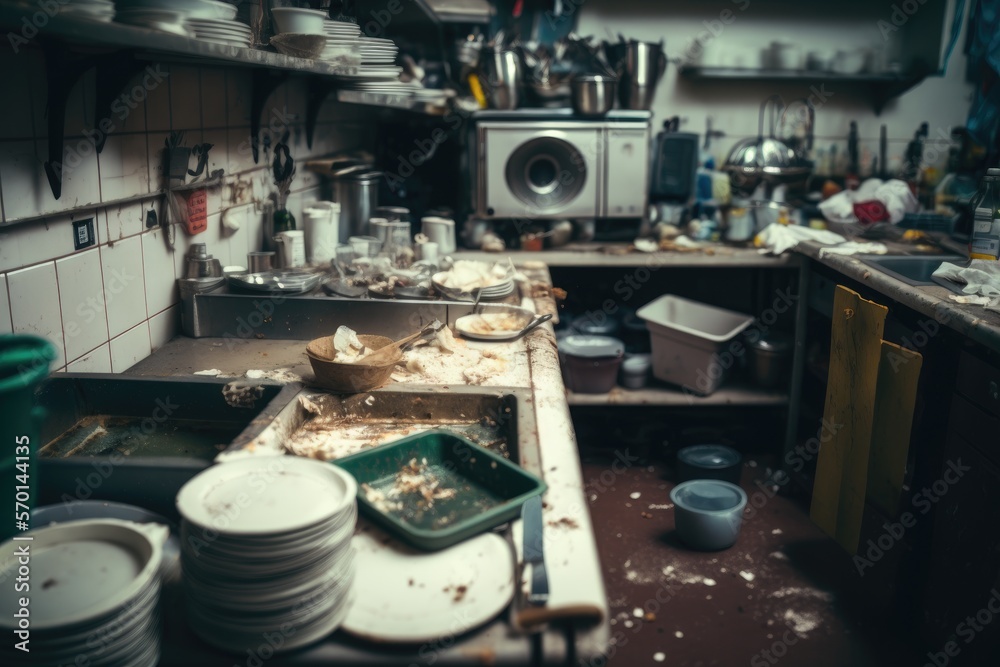 Dirty industrial kitchen restaurant, cozinha suja de restaurante ...