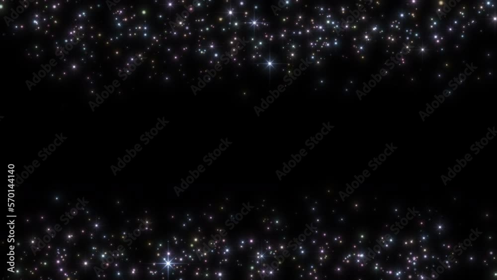 twinkling stars decoration border frame overlay design Stock Video ...