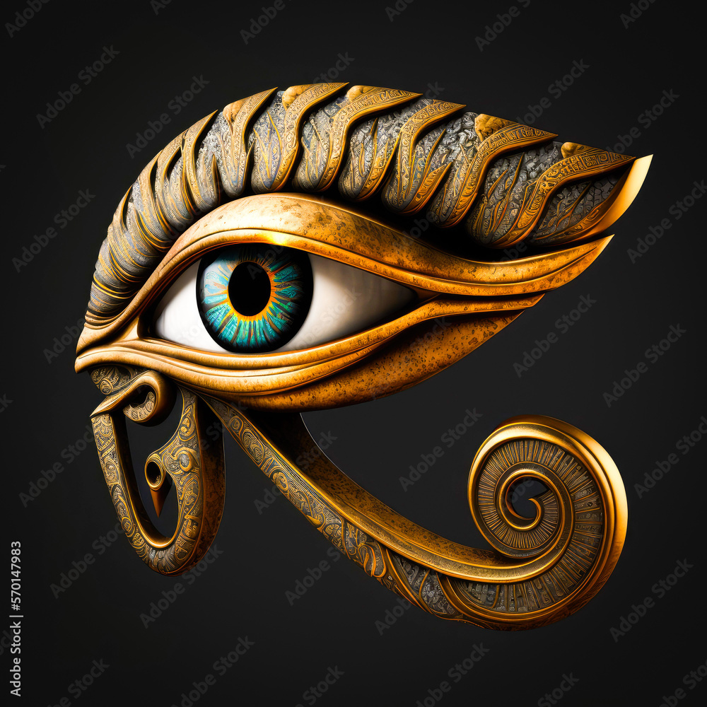 Ancient eye of horus symbol isolated on black background. Stock ...