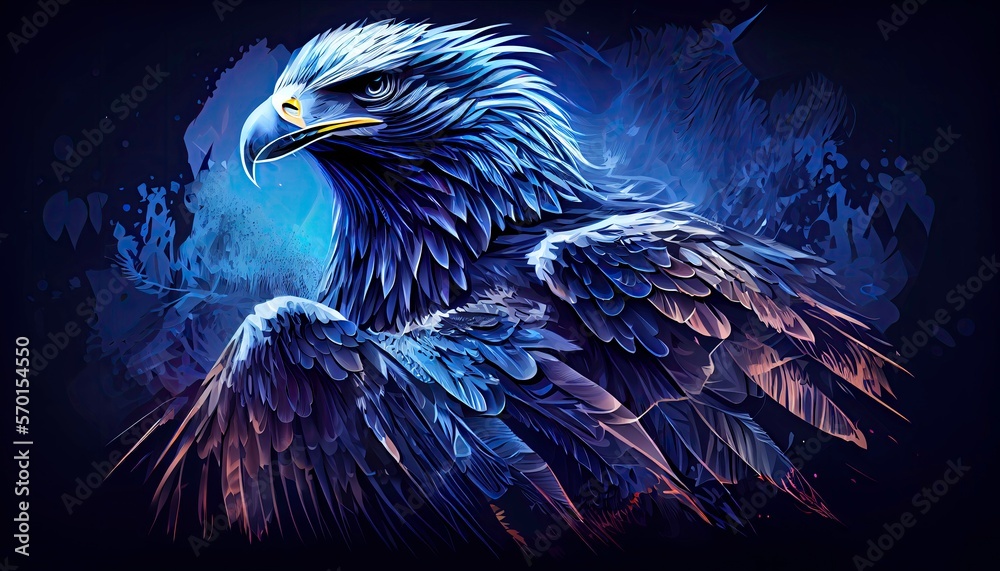 Majestic Ruler of the Skies: A Blue-Backed Bald Eagle. Generative AI ...