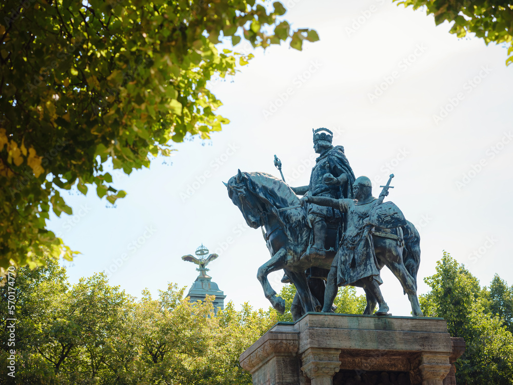 Monument to King Ludwig I in King Ludwig square in Munchen, Germany ...