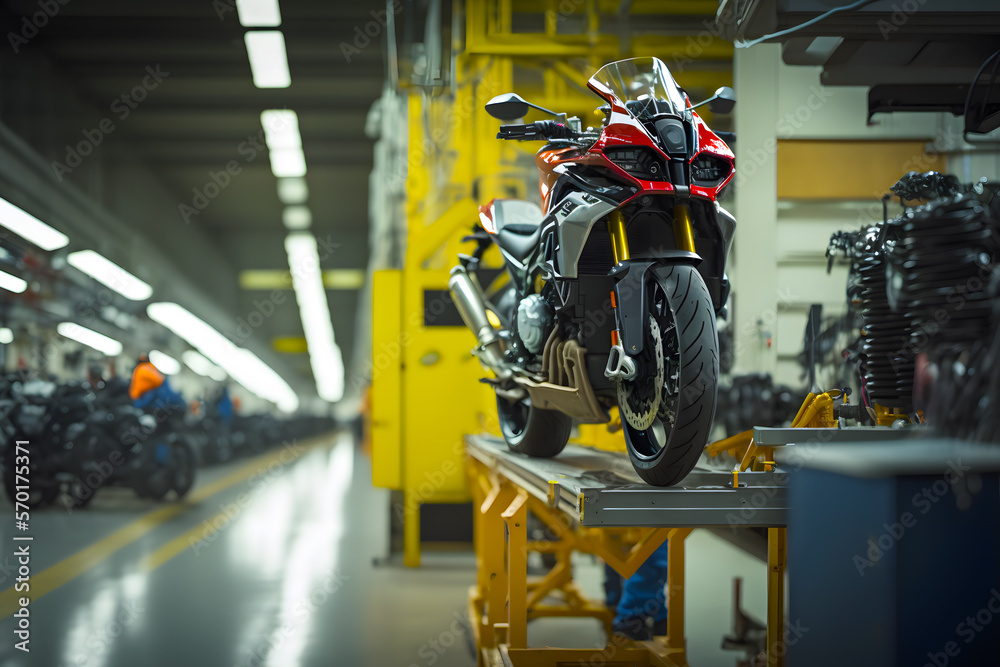 Conveyor for assembly and quality control of motorcycle products of a ...