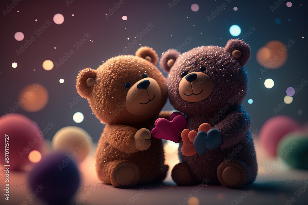 Ositos enamorados celebrando el día de San Valentín, dia del amor y la ...