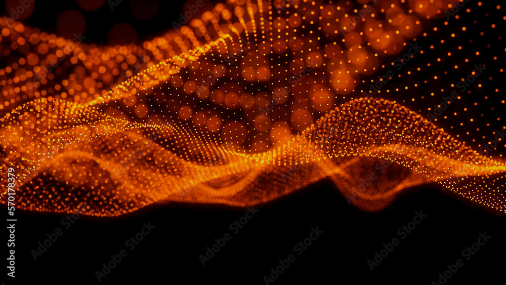Network Cyber Security Concept. Orange, Futuristic Digital Style. 3D ...