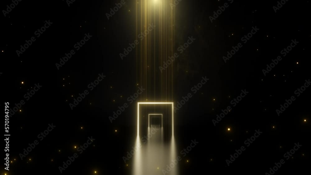 Door in Light Abstract Line Speed seamless loop. 3D rendering ...